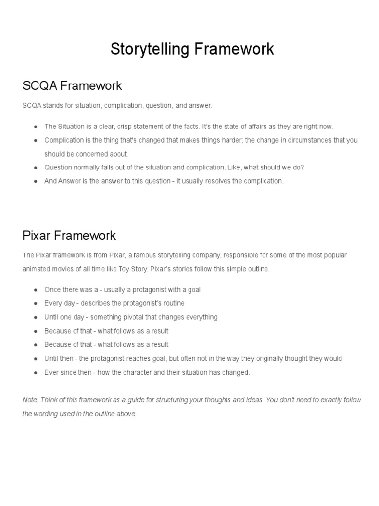 Storytelling Framework Pdf