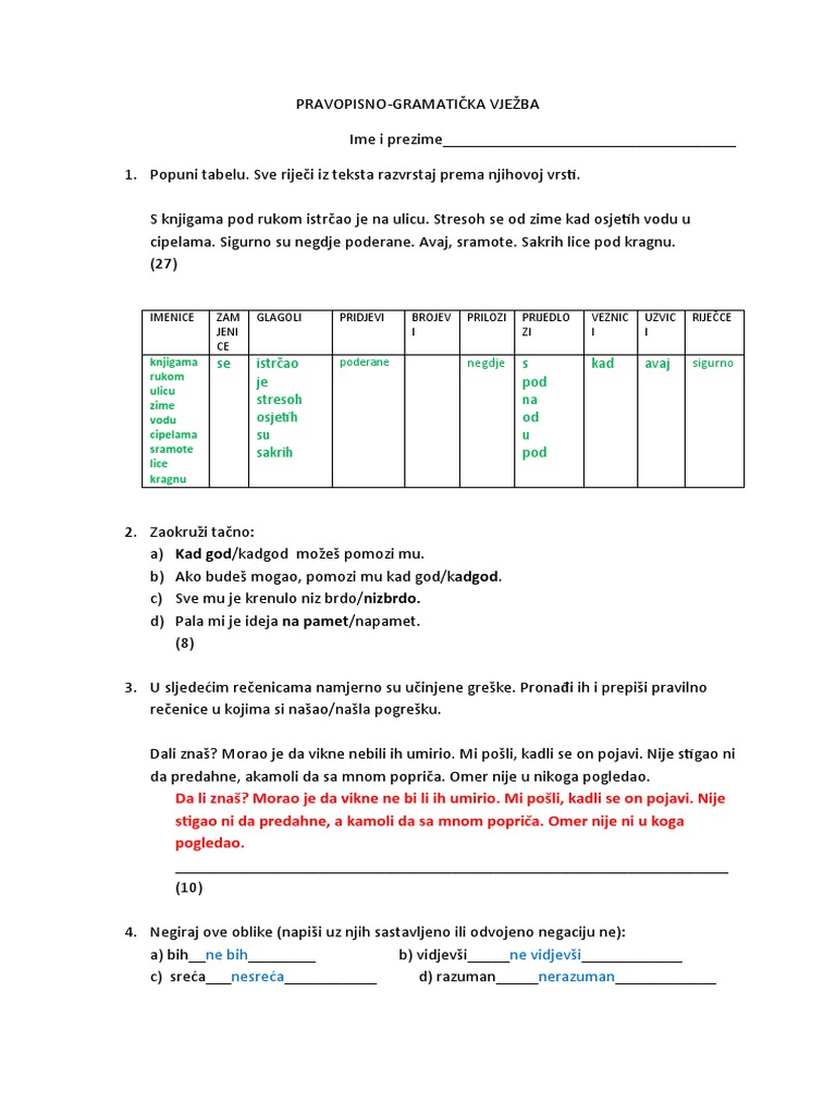 Pravopisna Vježba Ii-2 | PDF