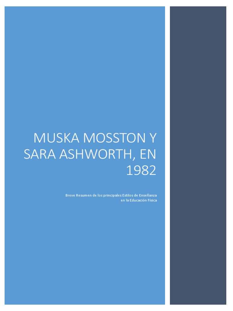 Muska Mosston (ESPECÍFICO) | PDF | Evaluación | Maestros