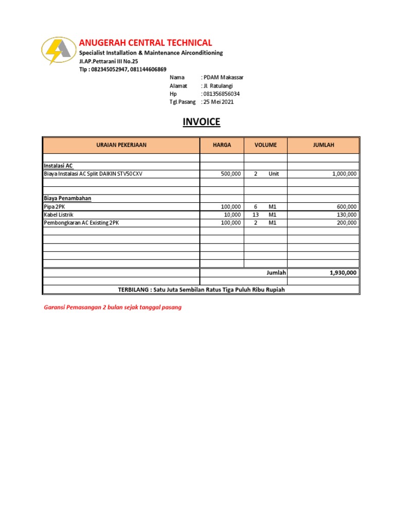 Invoice PDAM | PDF | Sains & Matematika | Teknologi & Rekayasa