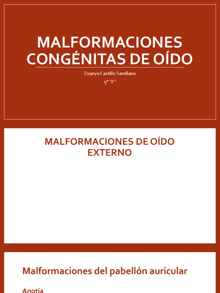 Malformaciones Congénitas de Oído | PDF | Oído | Audiología