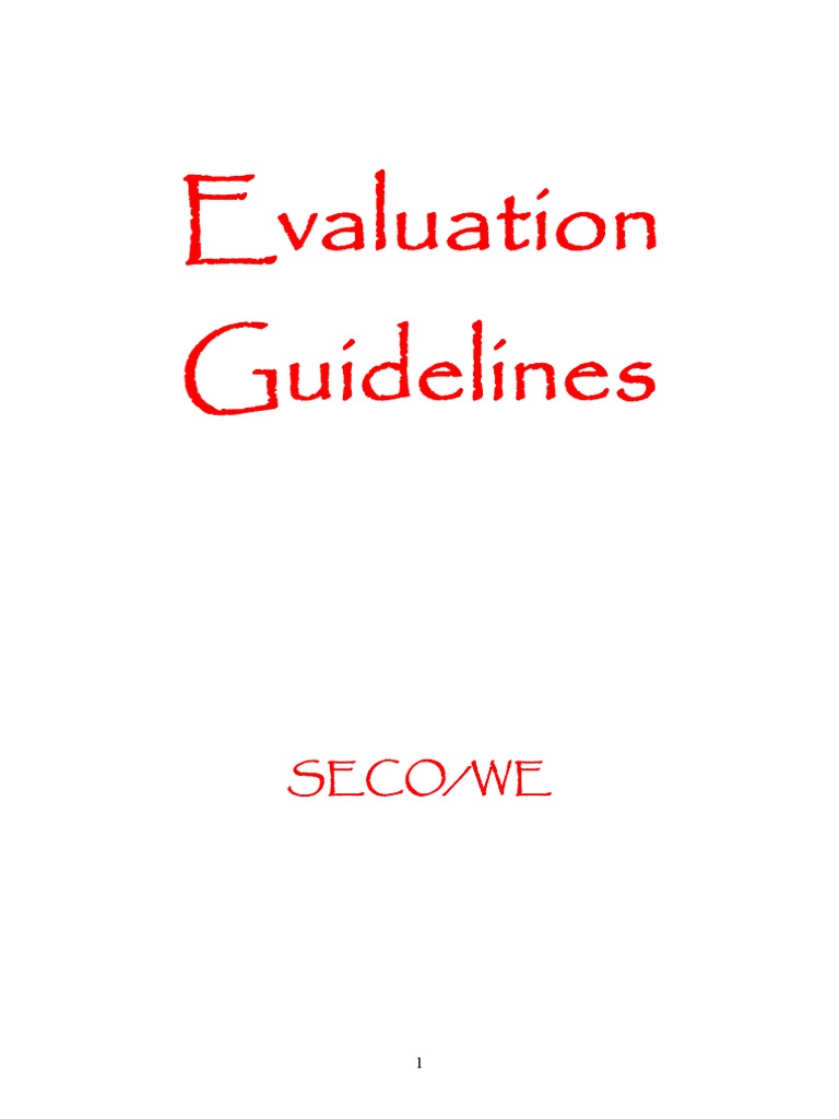 Evaluation Guidelines | PDF | Expert | Evaluation
