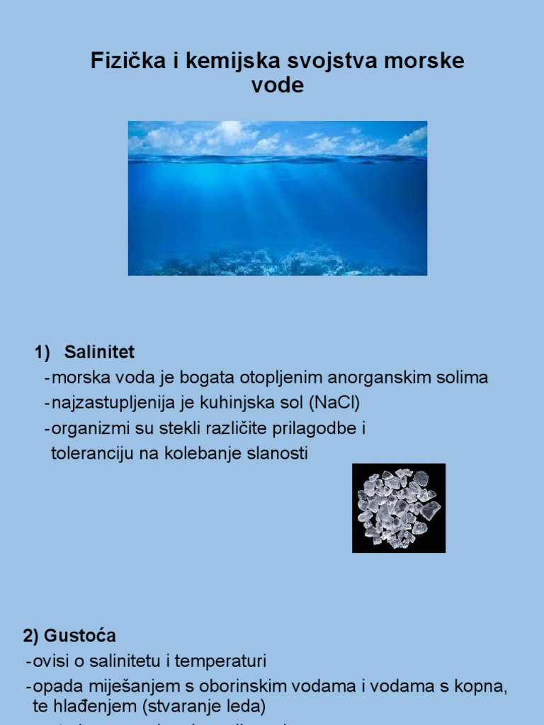 12a Fizička I Kemijska Svojstva Morske Vode | PDF