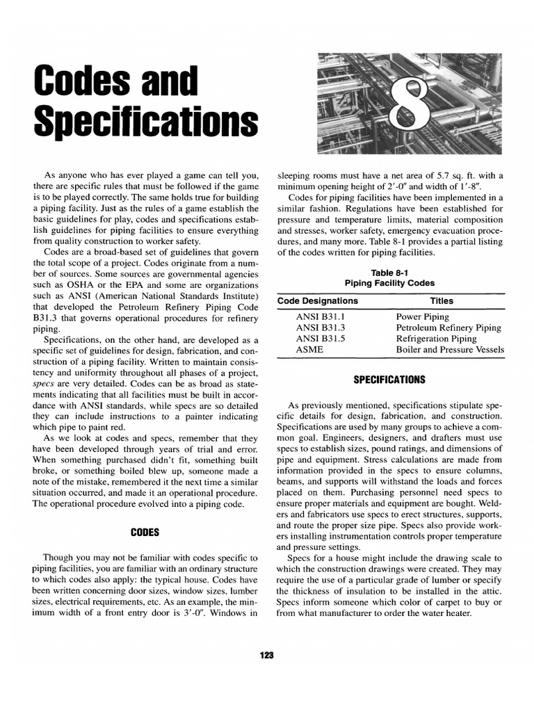 Chapter 8 Codes and Specifications | PDF