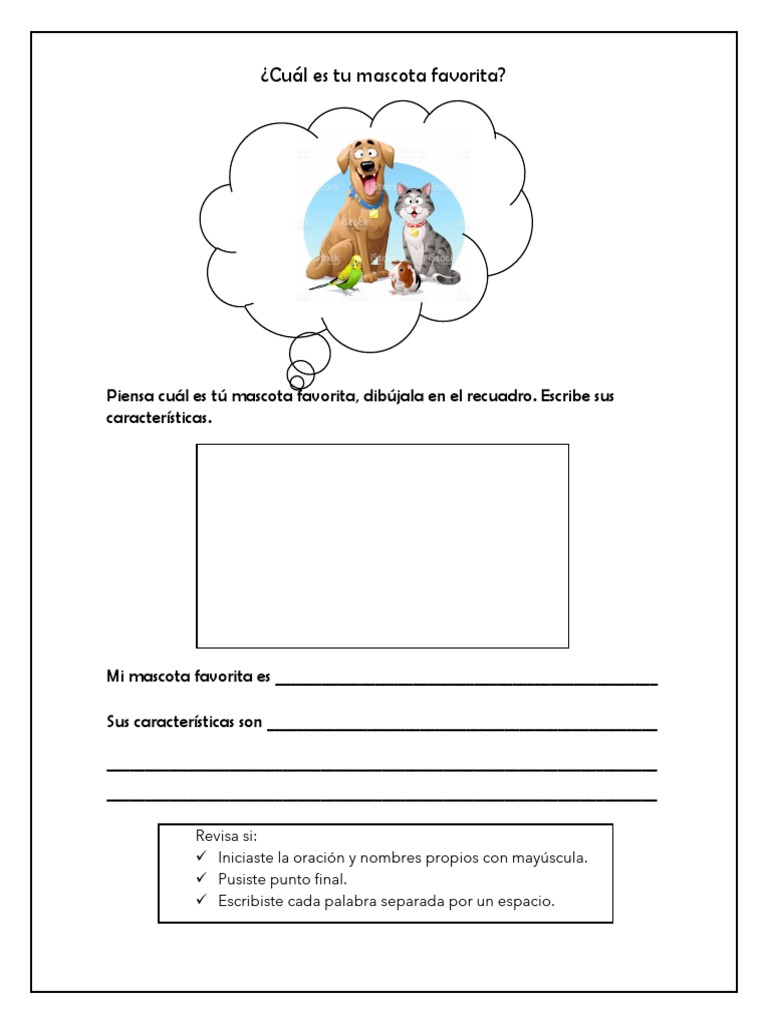 Mi Mascota Favorita: Actividad Preescolar | PDF
