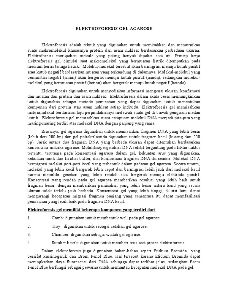 Elektroforesis Gel Agarose | PDF | Kesehatan Holistik
