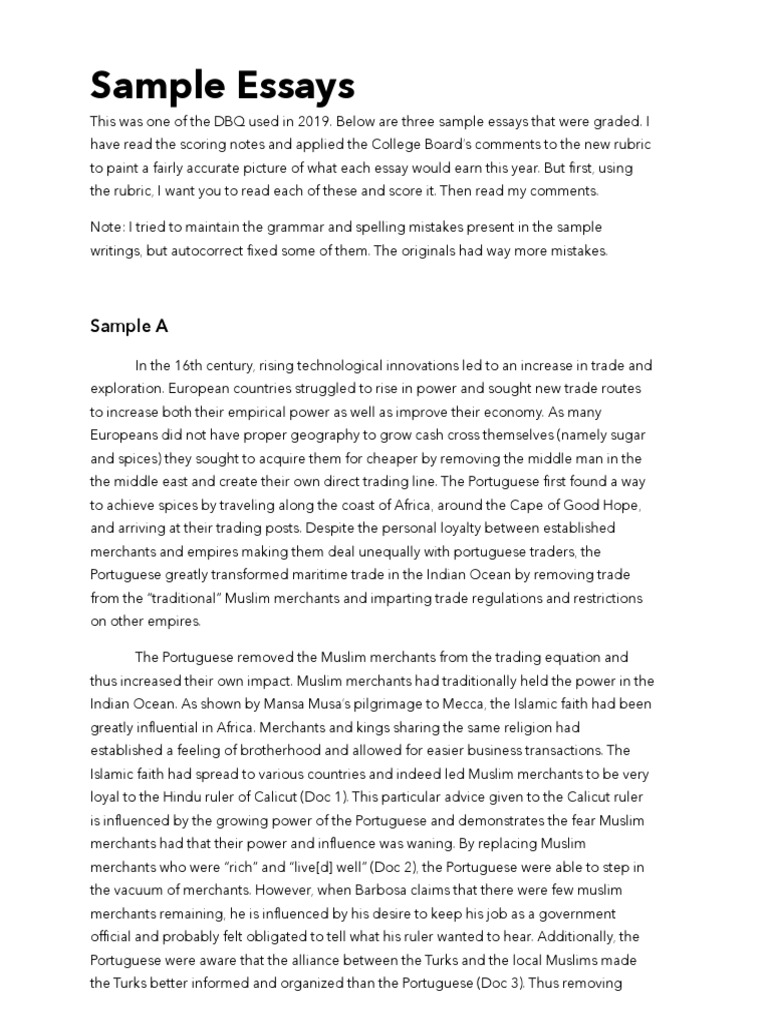 DBQ - Portuguese Indian Ocean With Annotations | PDF | Trade | Portugal