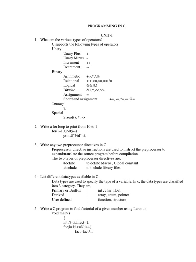 OCS752 - 2 Mark Questions and Answers | PDF | Pointer (Computer Programming) | Subroutine