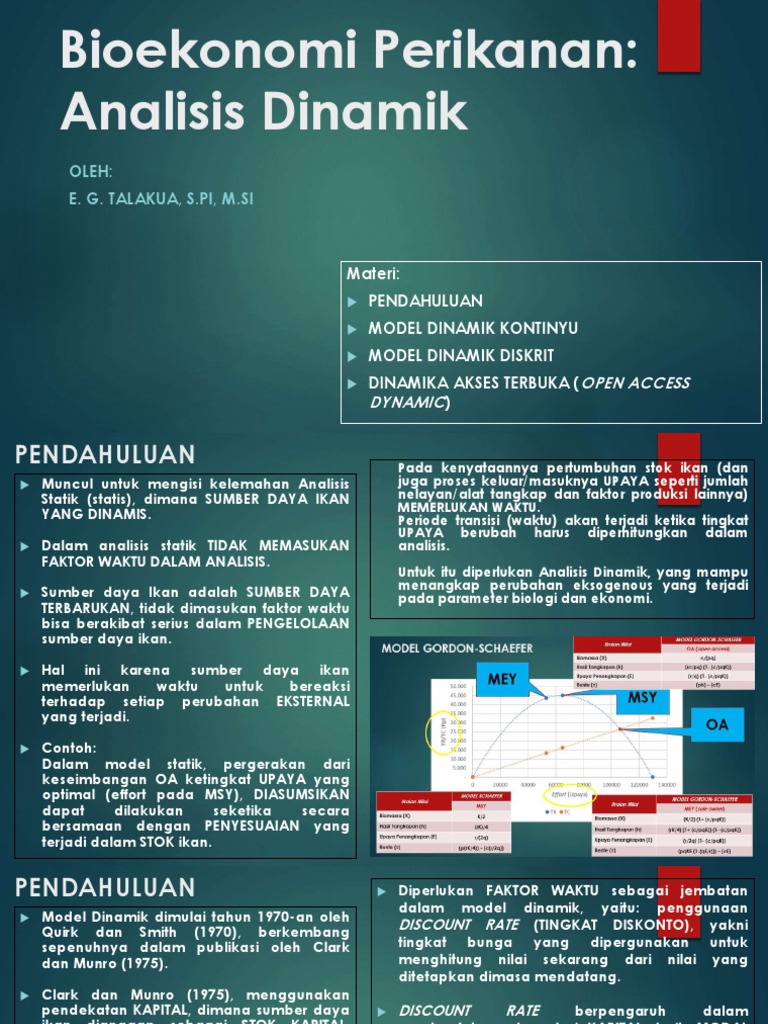Bioekonomi Perikanan (Analisis Dinamik) Akhir Kuliah - Compressed | PDF