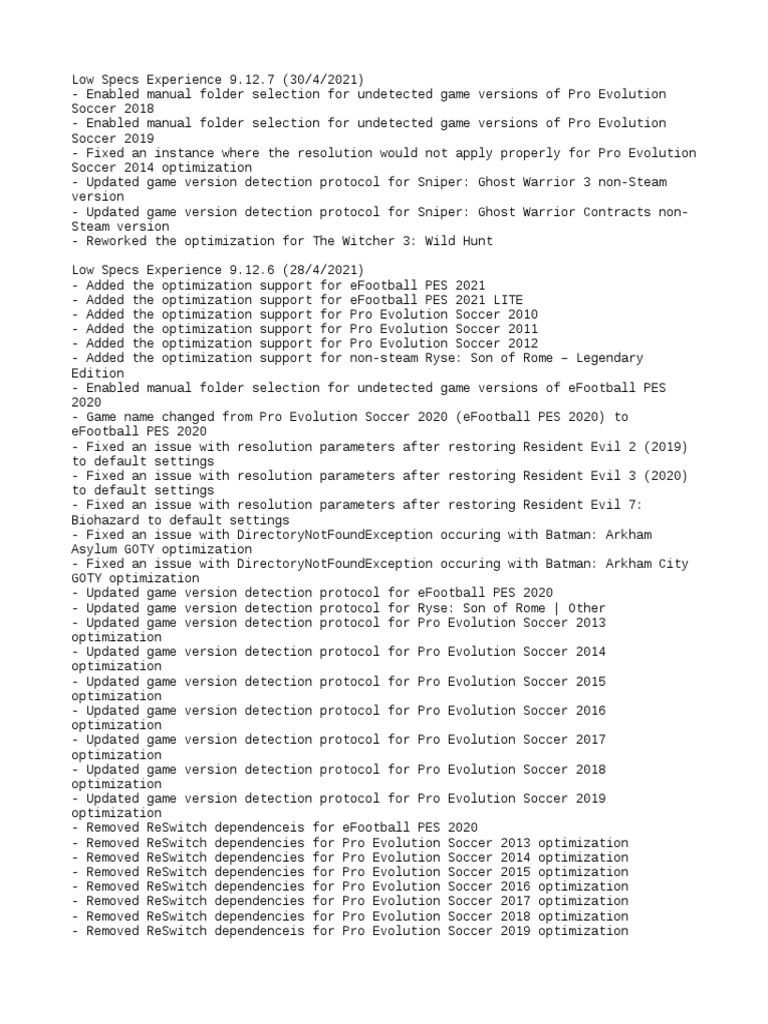 Changelog | PDF | Software Bug | Windows Registry