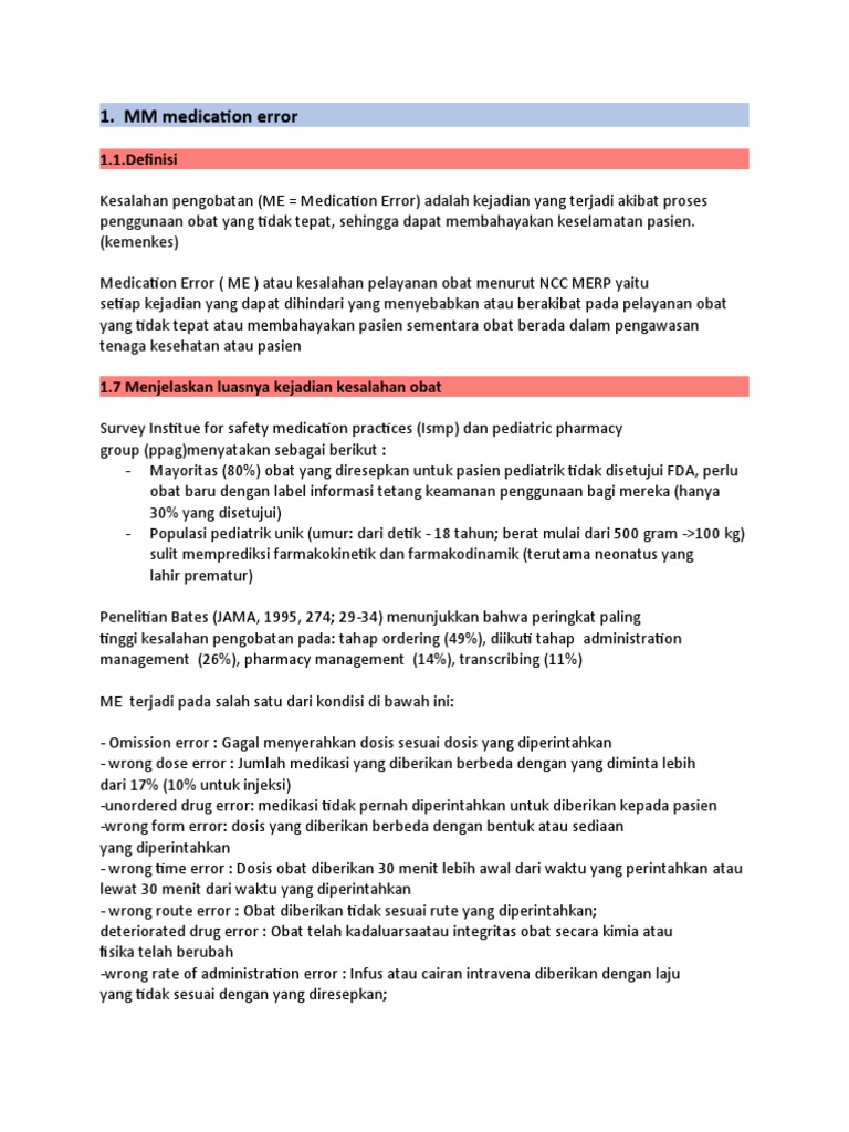 SK 2 Medication Error | PDF | Pengembangan Diri