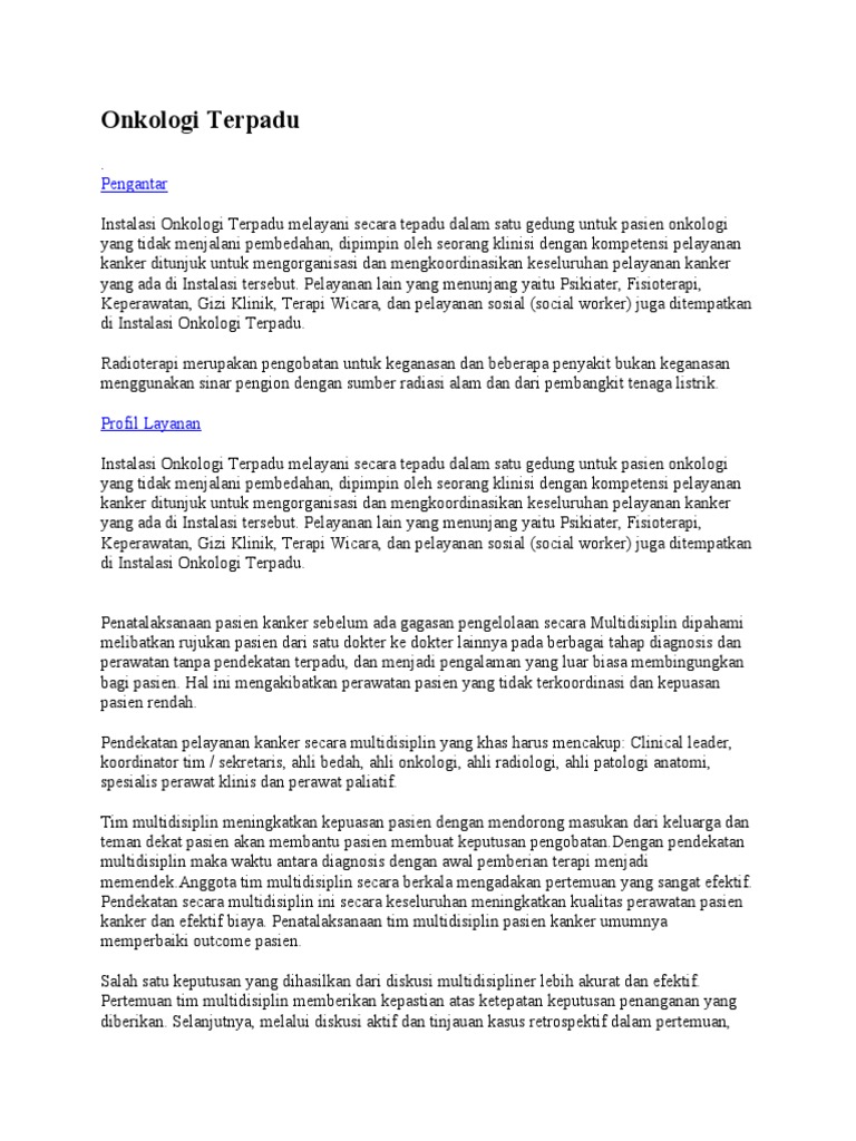 Onkologi Terpadu | PDF