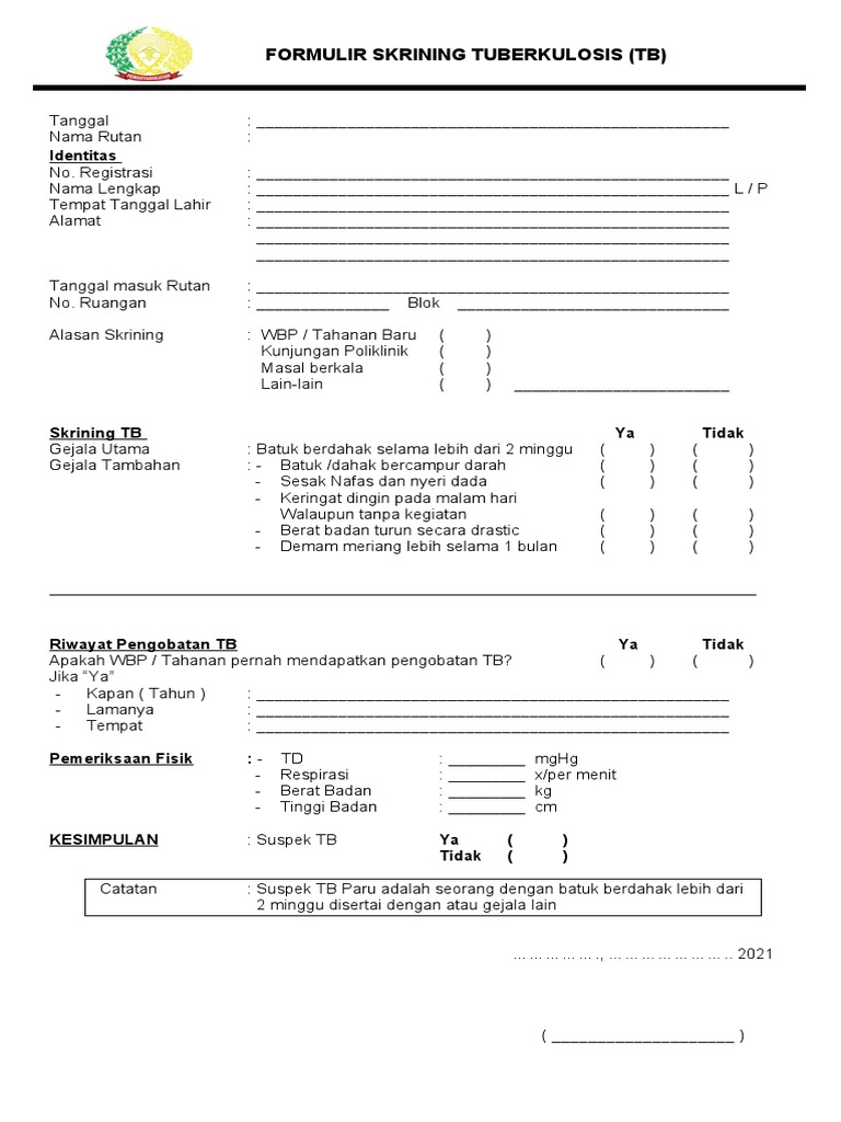 Formulir Skrining TBC | PDF