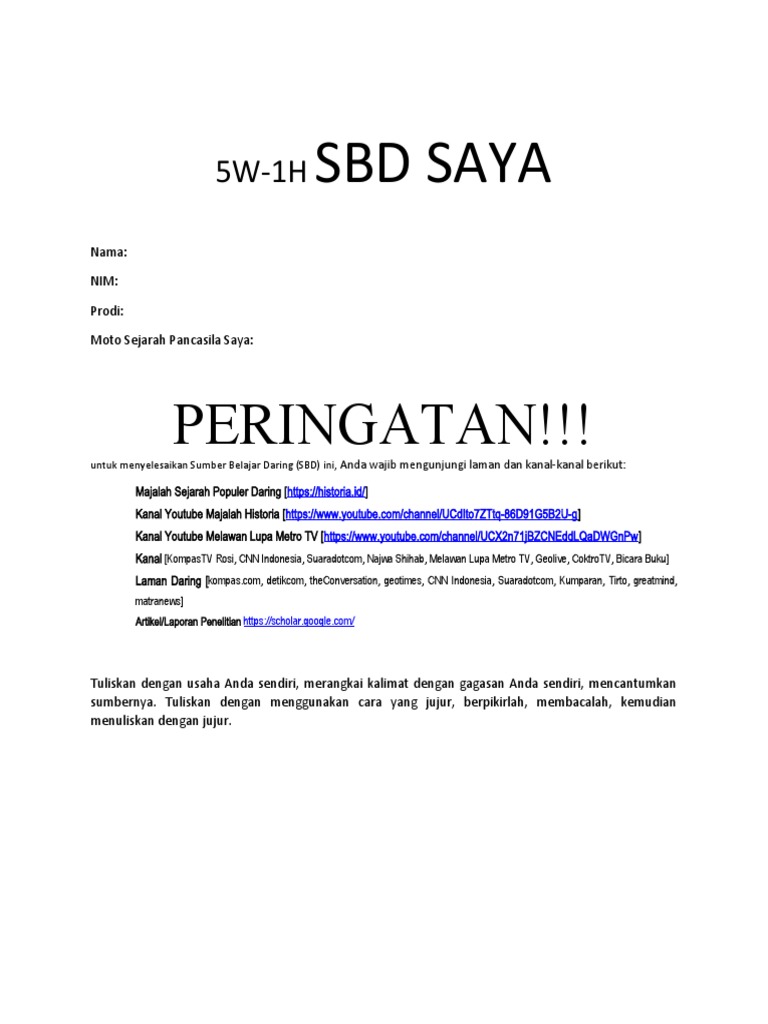 Contoh Format SBD | PDF