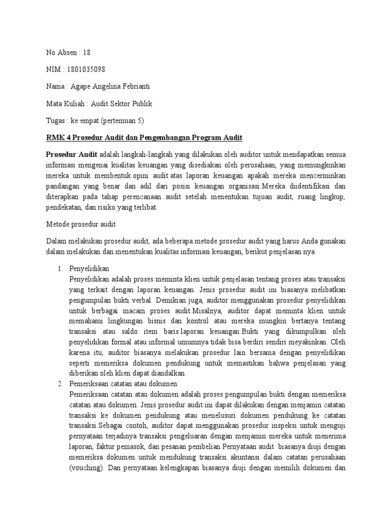 Audit Sektor Publik | PDF | Pengelolaan Keuangan & Uang