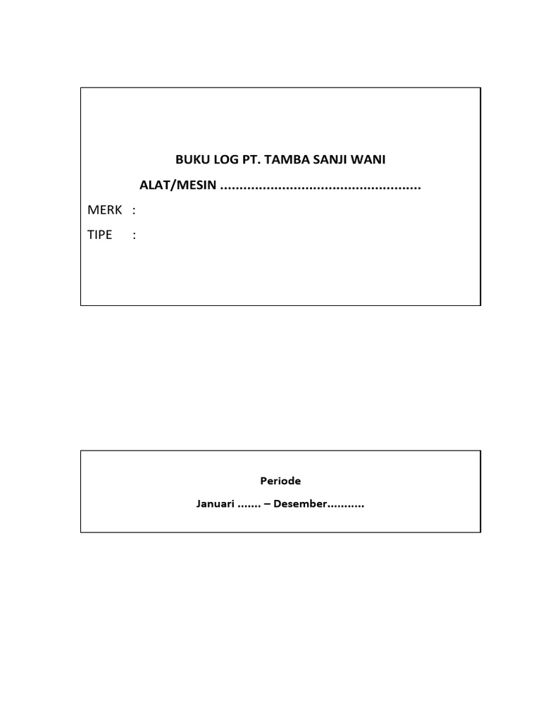 Halaman Buku Log Alat Atau Mesin | PDF