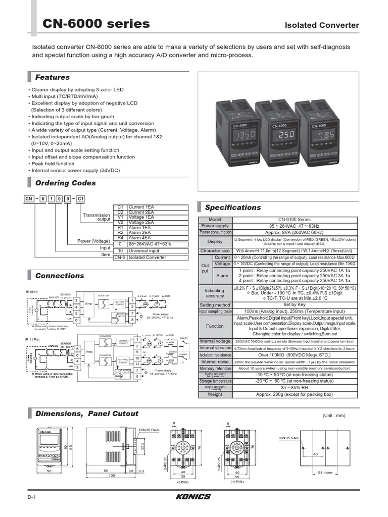 CN6000 | PDF | Relay | Sensor