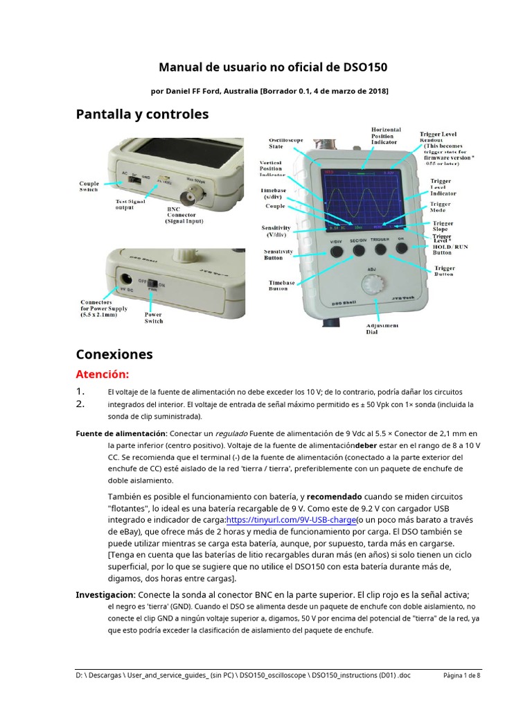 DSO150 Instructions - En.es | PDF | Placa de circuito impreso | USB