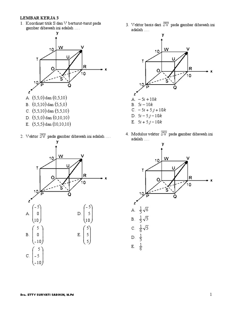 LK 3 Vektor R3 | PDF | Metode & Bahan Ajar