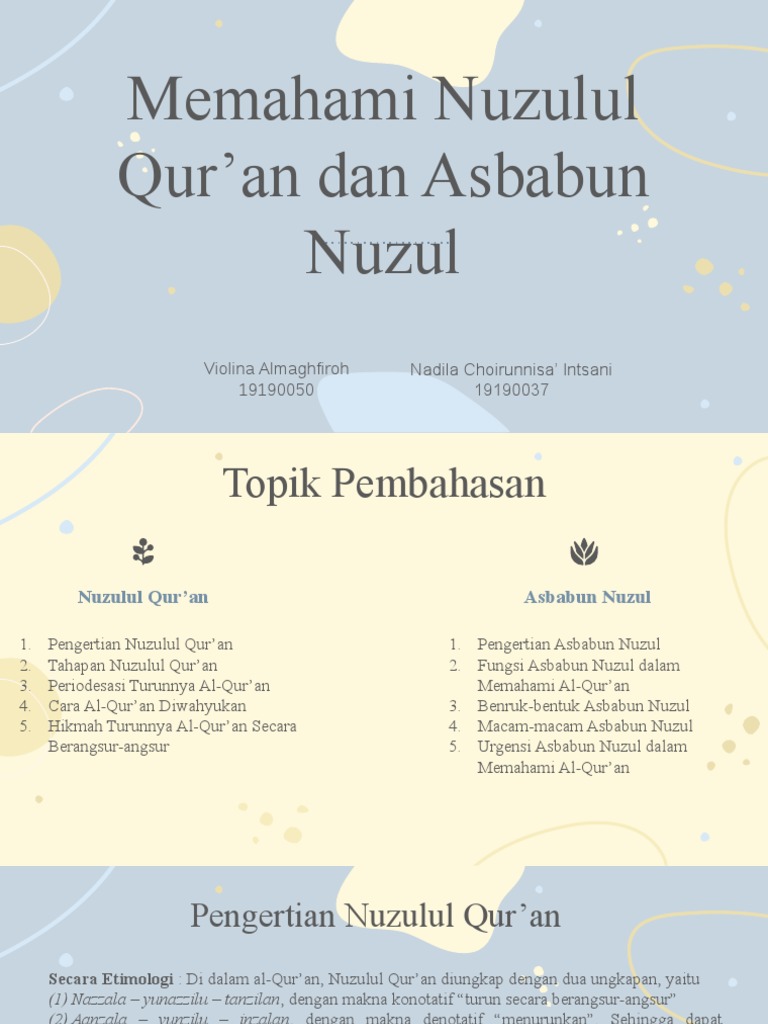 Memahami Nuzulul Qur'an Dan Asbabun Nuzul | PDF
