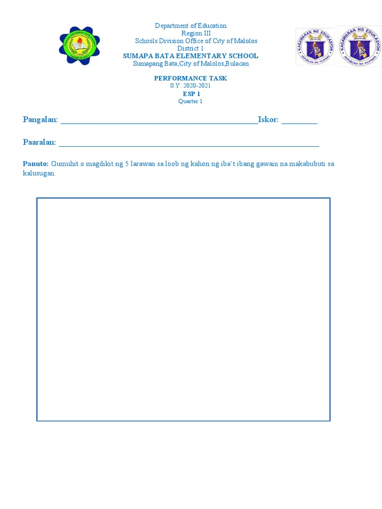 Pangalan: - Iskor: - Paaralan | PDF