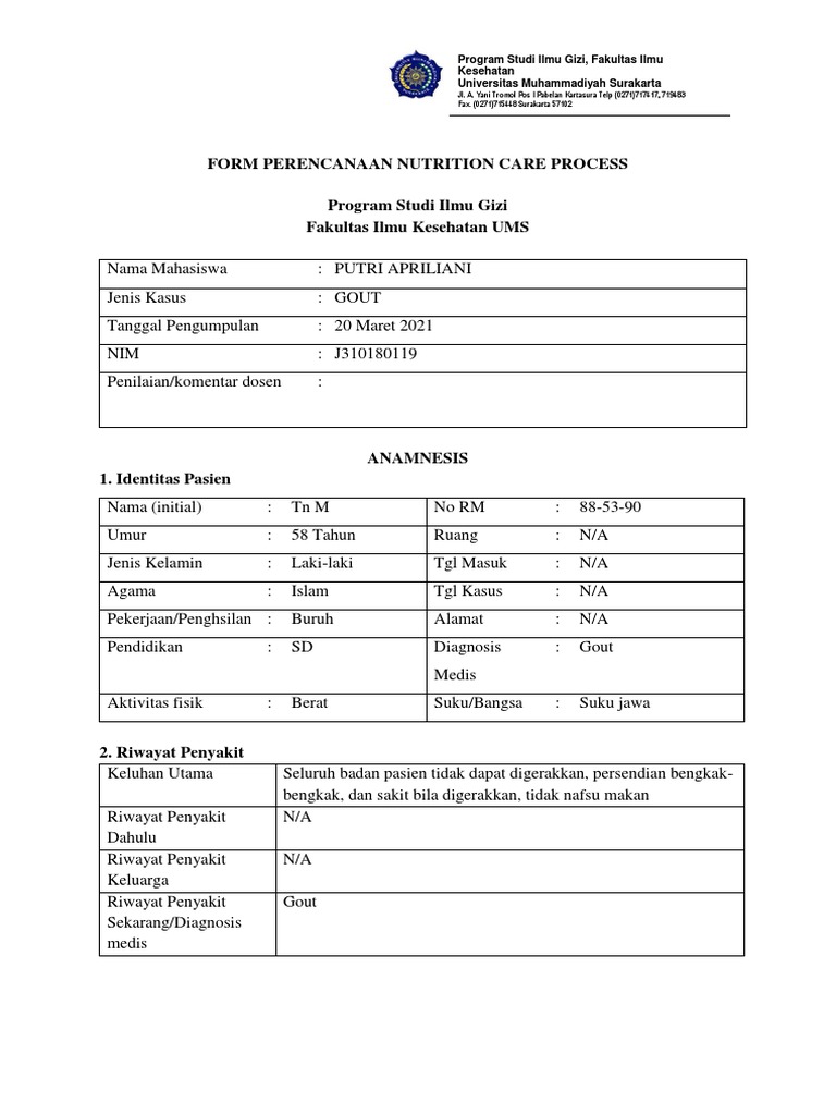 1 j310180119 Putri Apriliani Gout | PDF