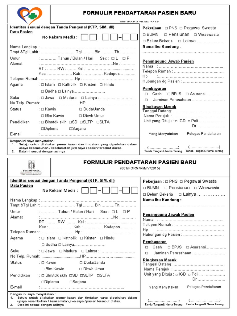 Pendaftaran Pasien Baru PM | PDF