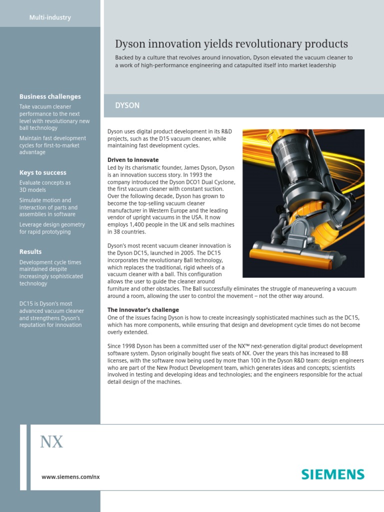 Dyson Innovation Yields Revolutionary Products | PDF | Vacuum Cleaner ...