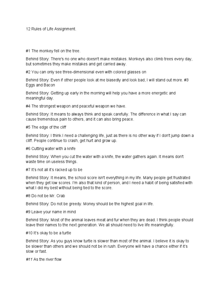 Life Lessons: 12 Rules for Growth | PDF | Self-Improvement | Lifestyle