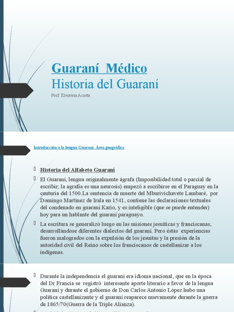 1 - Historia de La Lengua Guaraní | PDF | Adjetivo | Vocal
