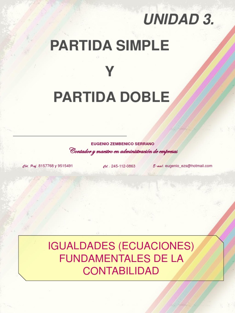 Partida Simple y Partida Doble en Contabilidad | PDF | Contabilidad ...