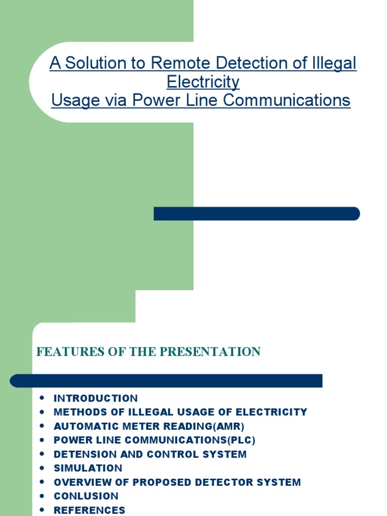 A Solution To Remote Detection of Illegal Electricity Usage Via Power ...