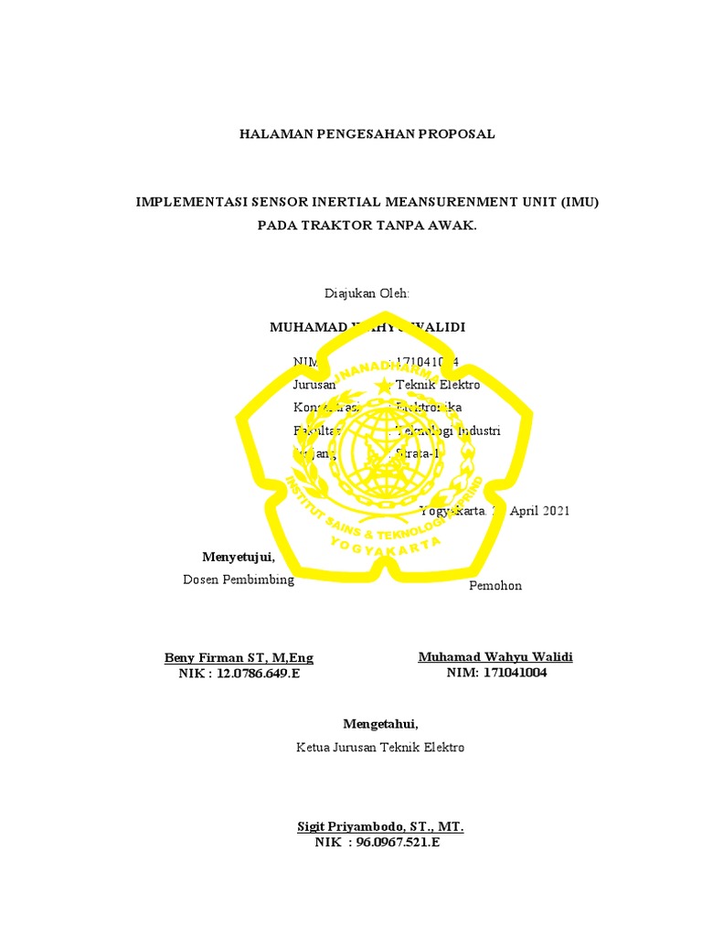 Halaman Pengesahan Proposal | PDF