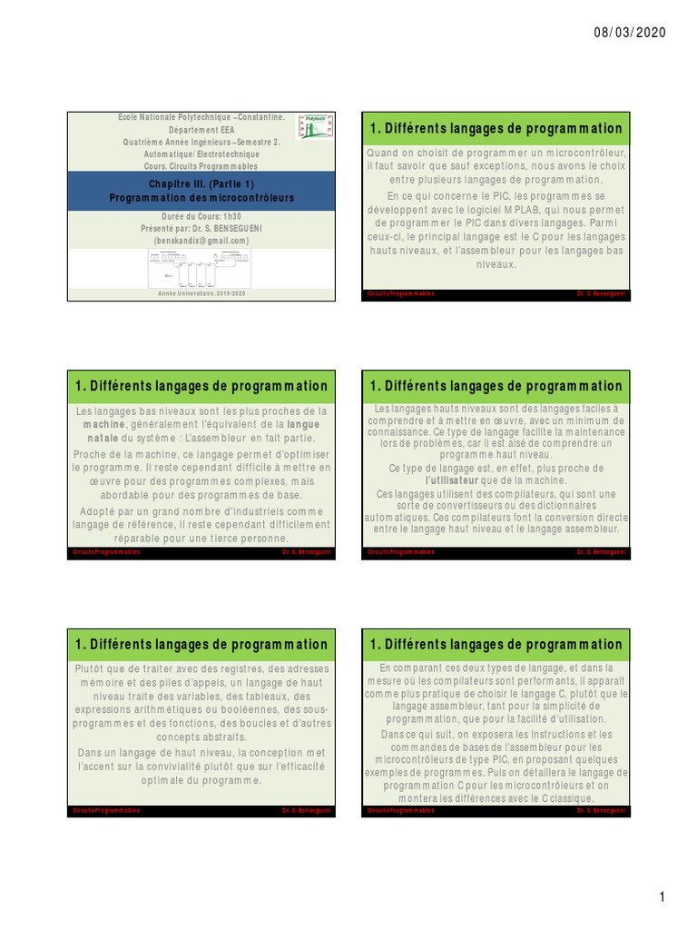 5 Chapitre3.1 | PDF | Assembleur | Langage de programmation