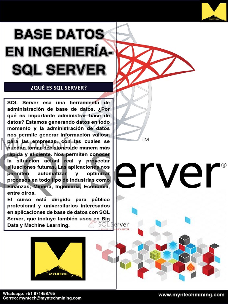 Brochure Base Datos Sql-Ingeniería | PDF | Bases de datos | Servidor ...