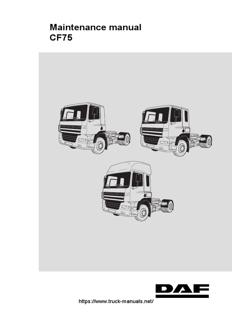 DAF CF75 Maintenance Manual | PDF | Nut (Hardware) | Screw