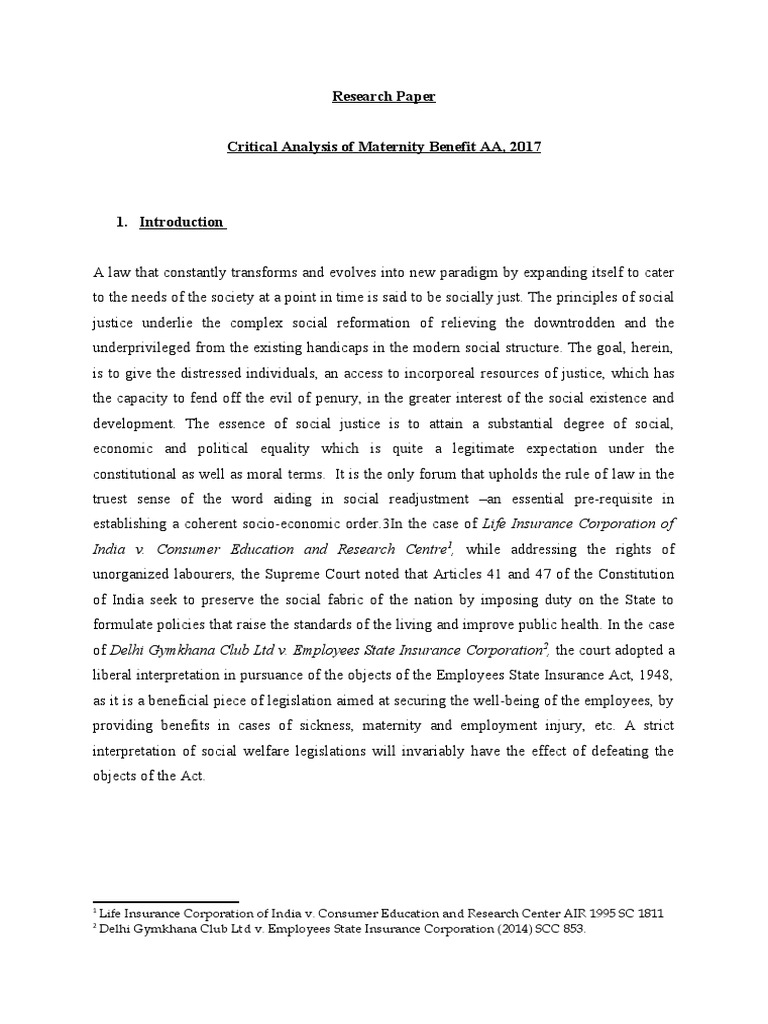 Research Paper Labour Law | PDF | Welfare | Employment