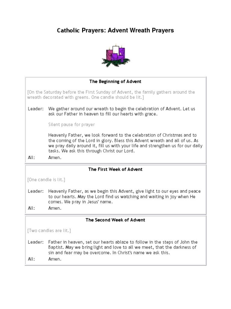 Catholic Prayer Advent Wreath | PDF | Advent | Wreath