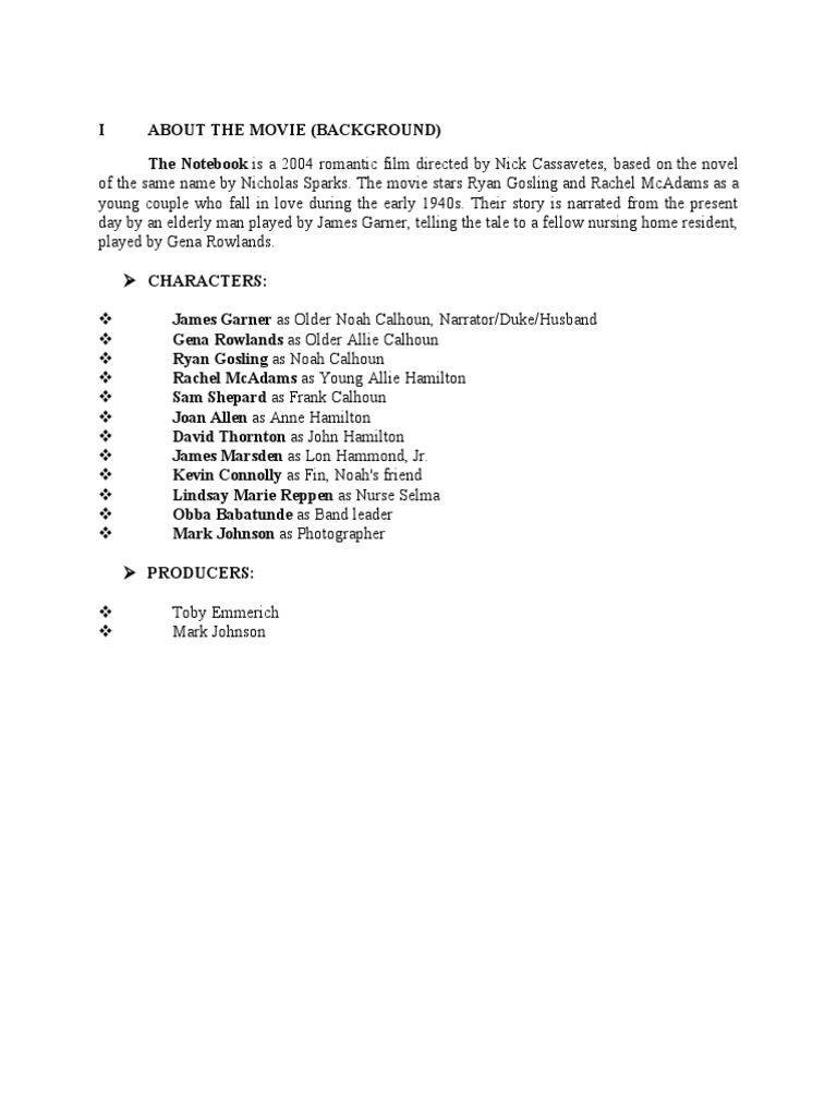 The Notebook | PDF | Stationery | Book Arts