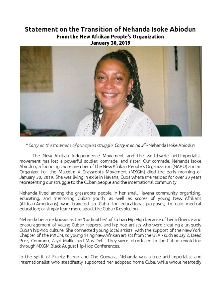 Remembering Nehanda Isoke Abiodun | PDF | Hip Hop Music | Cuba