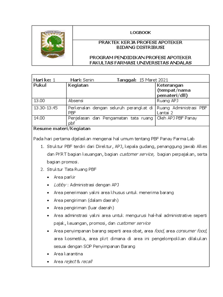 STRUKTUR ORGANISASI DAN TATA RUANG PBF PANAY FARMA LAB | PDF