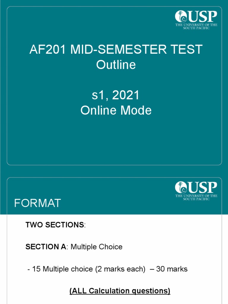 AF201 Mid-Semester Test Guide | PDF | Teaching Methods & Materials