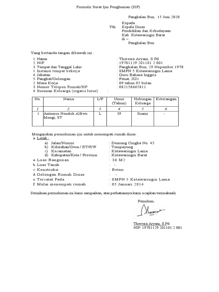 Surat Ijin Penghunian | PDF