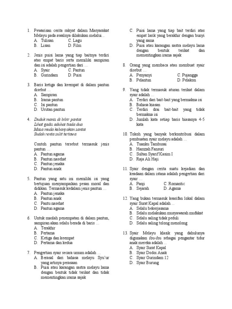Soal US Genap BMR Kelas7 | PDF