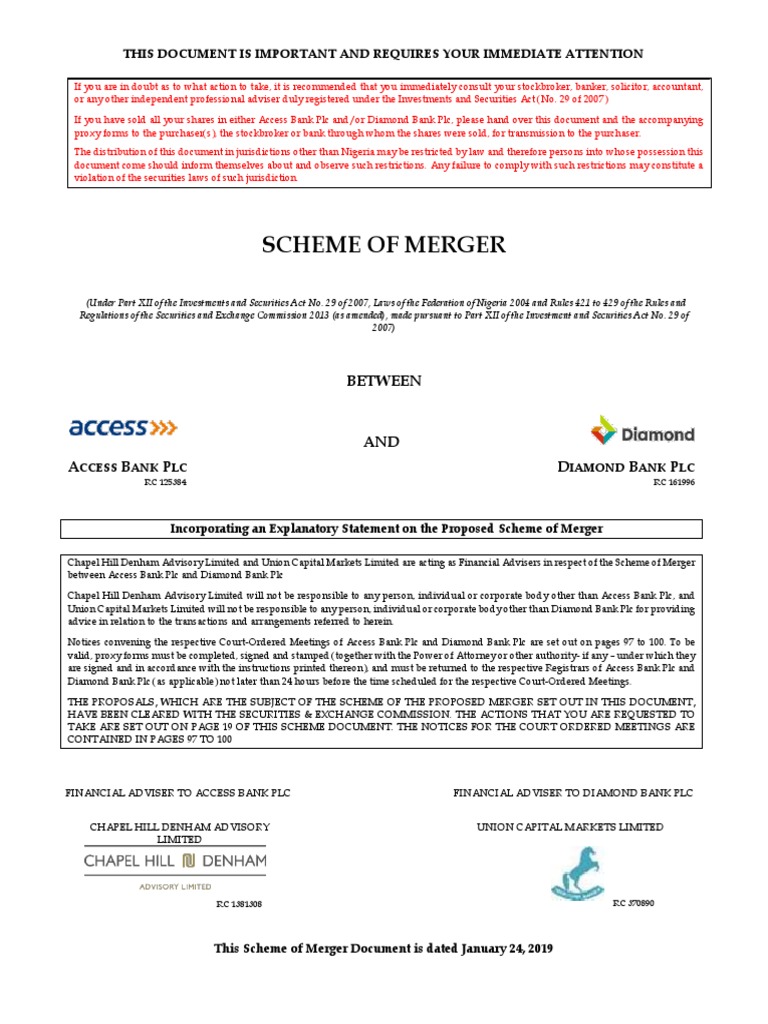 IMPORTANT MERGER DOCUMENT REQUIRES IMMEDIATE ATTENTION | PDF ...