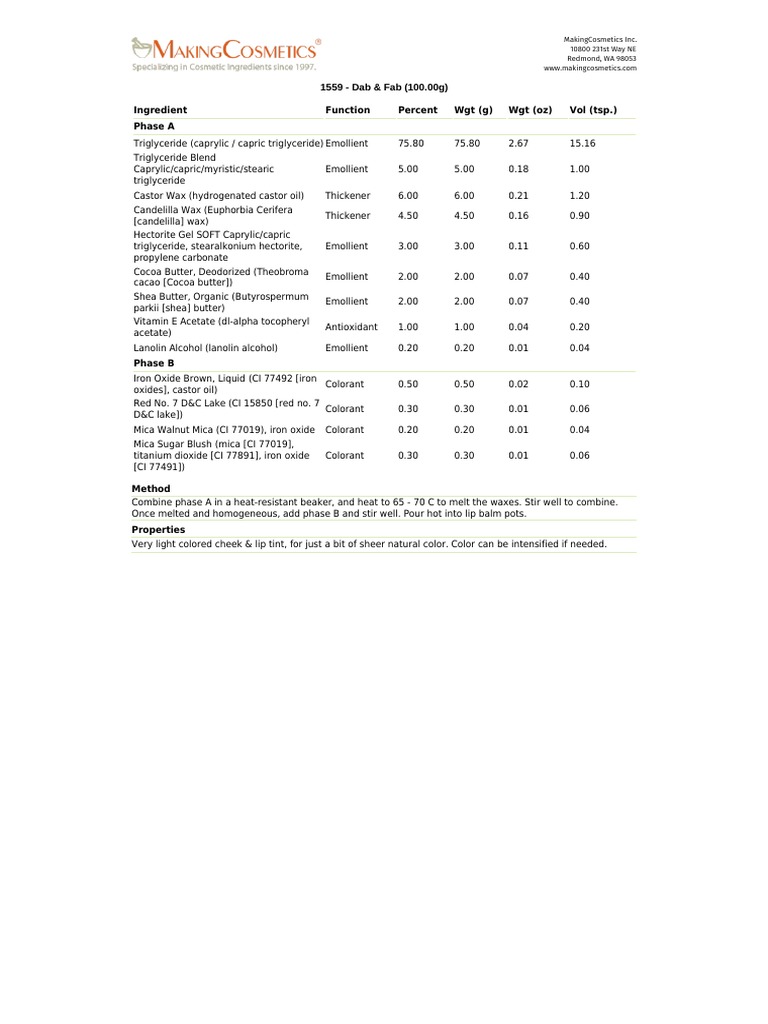 Formula 1559 Dab Fab | PDF | Chemical Compounds | Chemical Substances