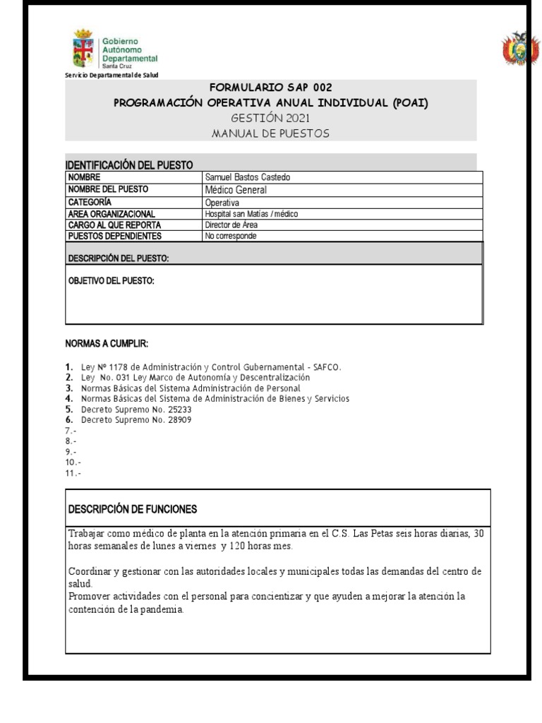 POAI 2021: Médico General en Salud | PDF | Programa de computadora ...