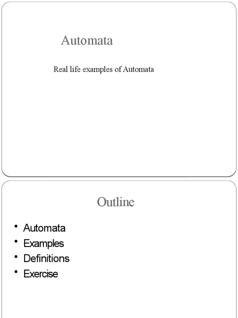 11 Automata - Real Life Examples of Automata | PDF | Applied Mathematics | Theory Of Computation