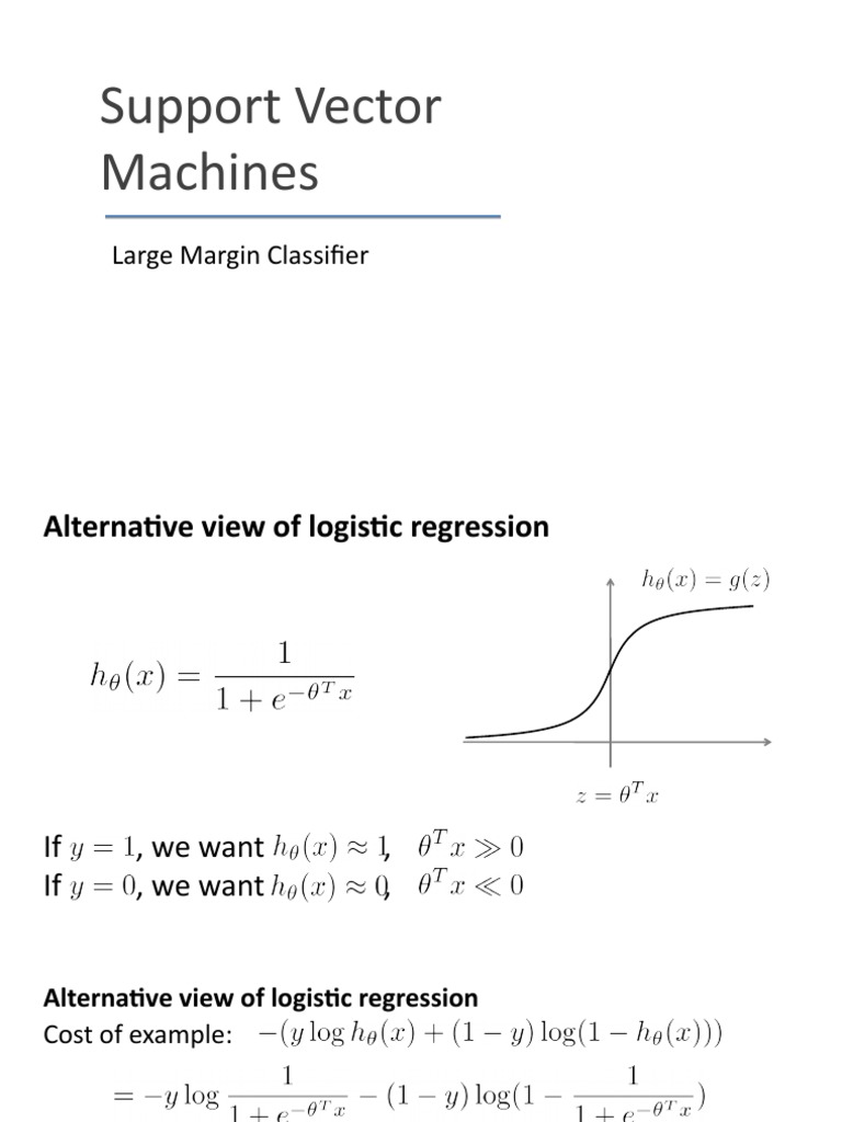 Support Vector Machines Large Margin Classifier Pdf Support Vector Machine Estimation Theory