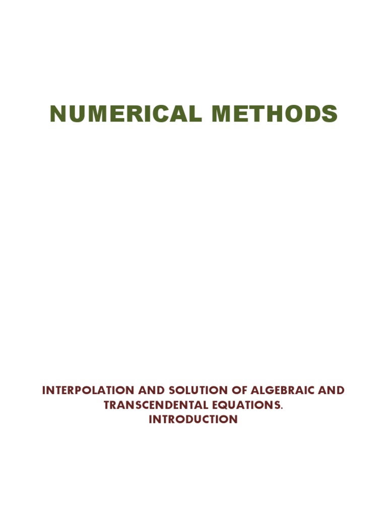 Numerical Methods | PDF | Interpolation | Equations